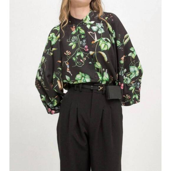 PERA LIMA | Tops | New Pera Lima Greta Floral Blouse In Jackblack ...